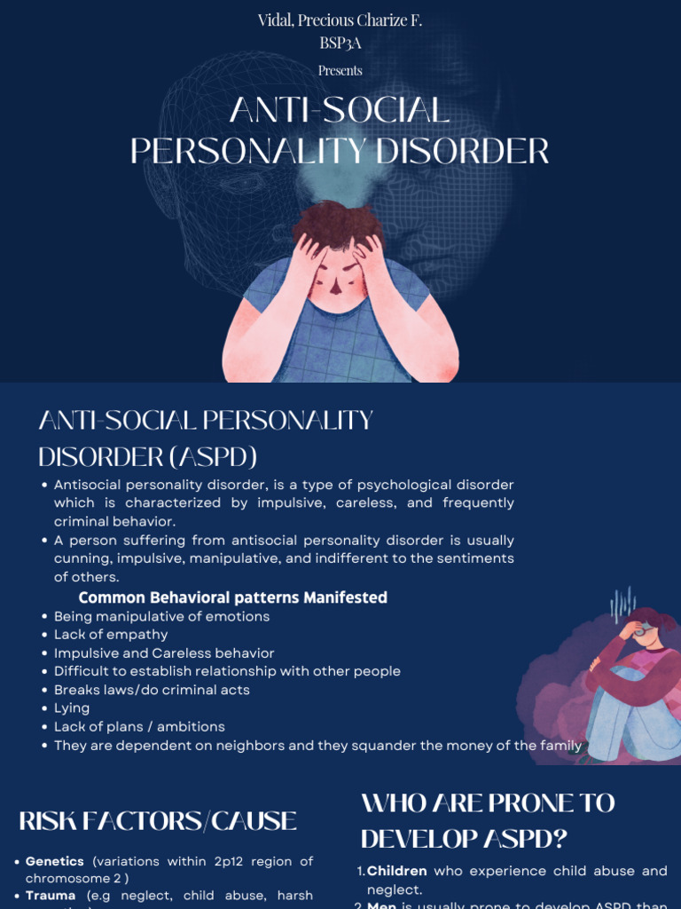Vidal, Precious Charize F - BSPP3A - ASPD | PDF | Antisocial Personality Disorder | Mental Health