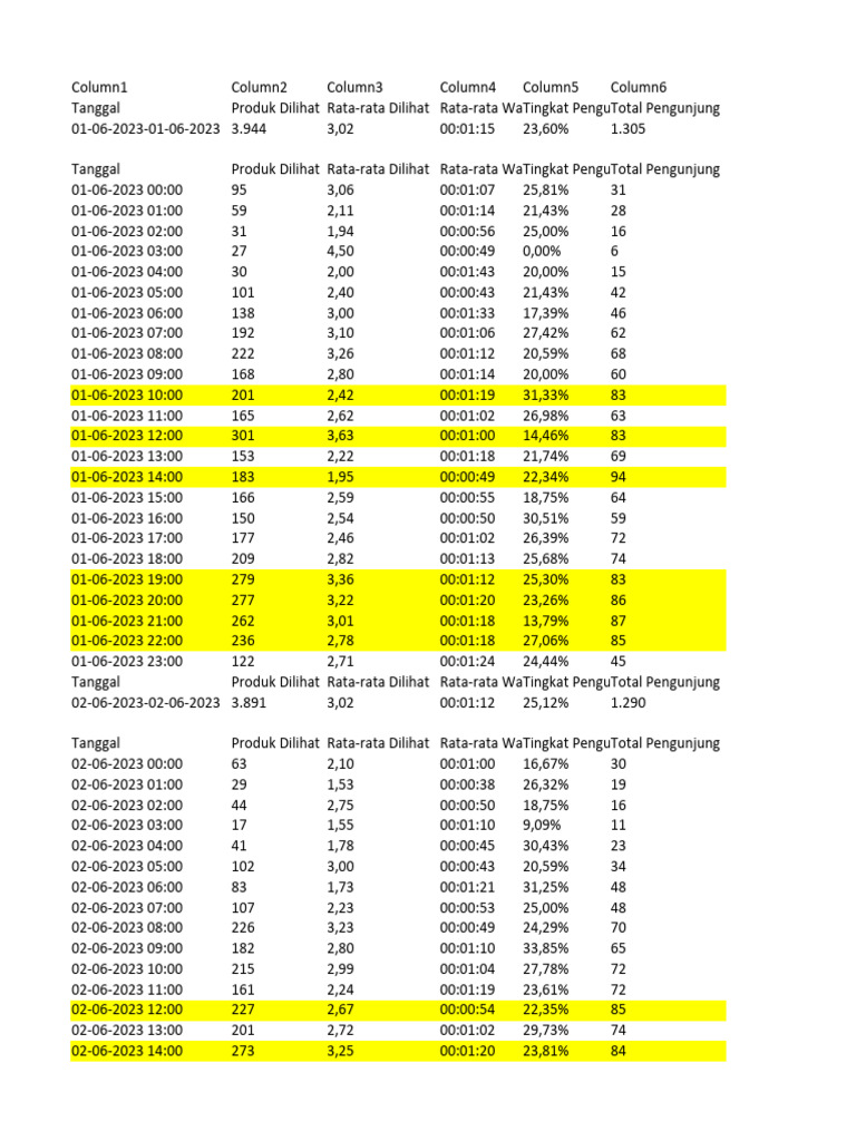 Data Kunjungan Juni | PDF