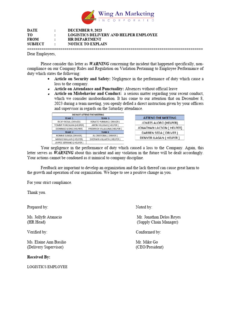 Logistics Delivery and Helper Employee | PDF