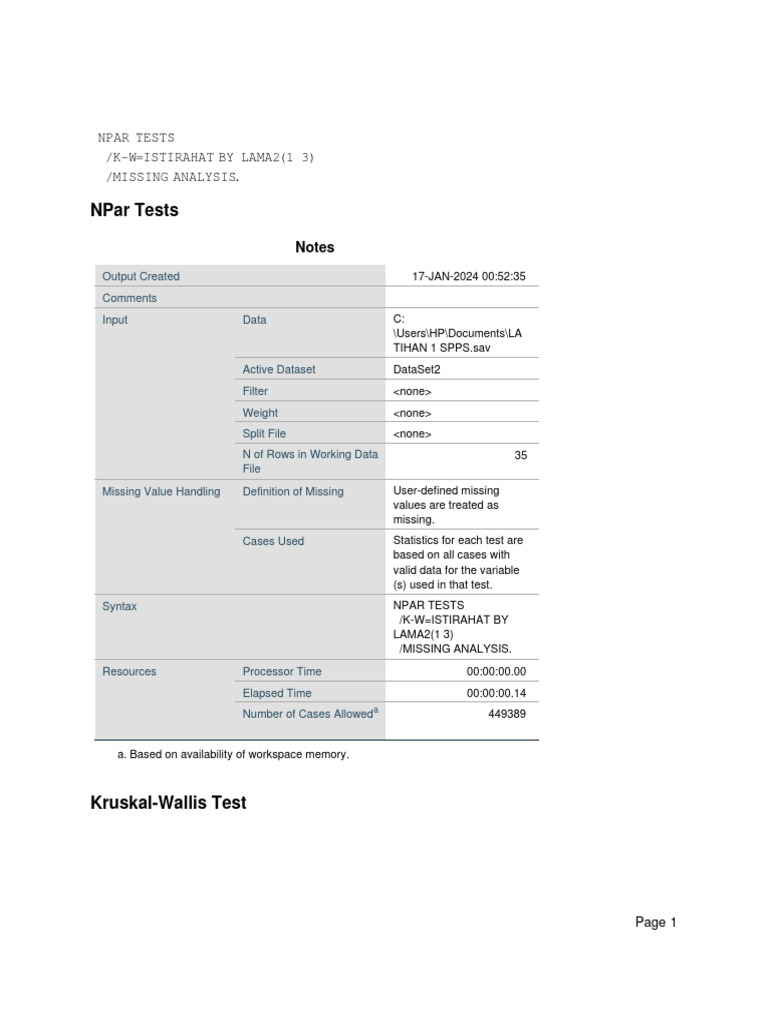 Uji Kruskal Wallis | PDF | Computing | Computer Programming