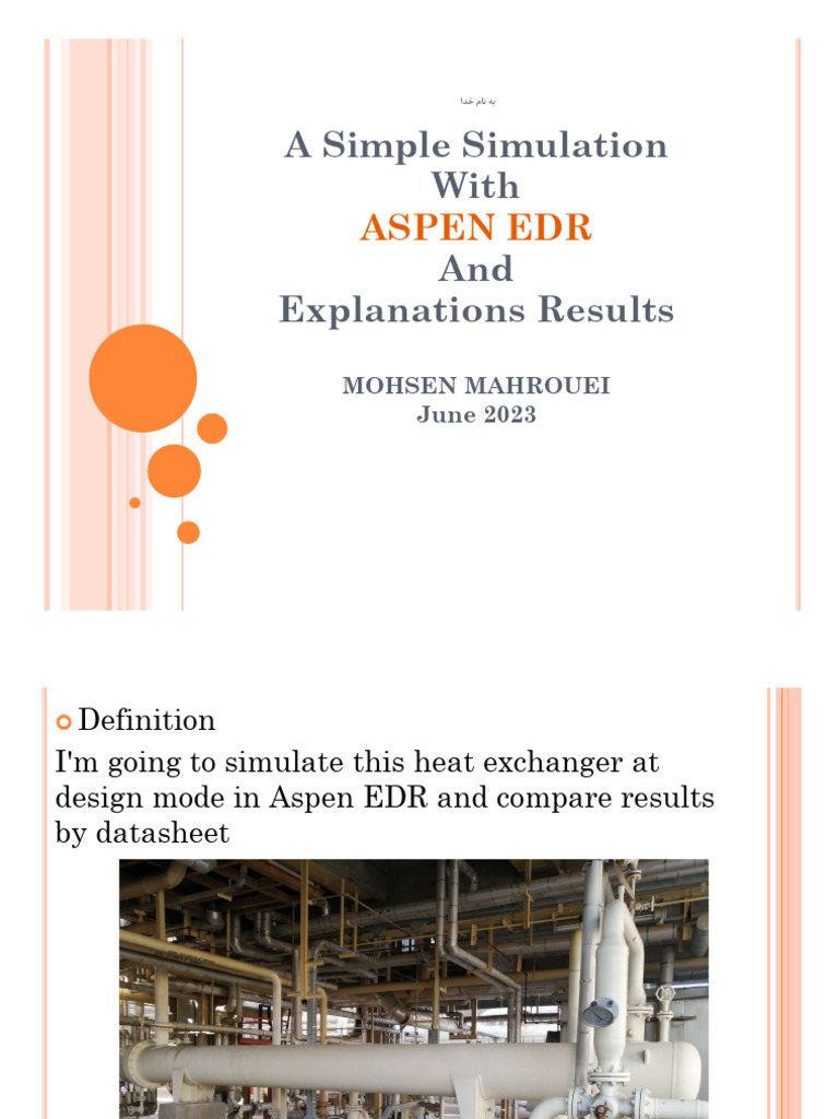 A Simple Simulation With ASPEN EDR | PDF