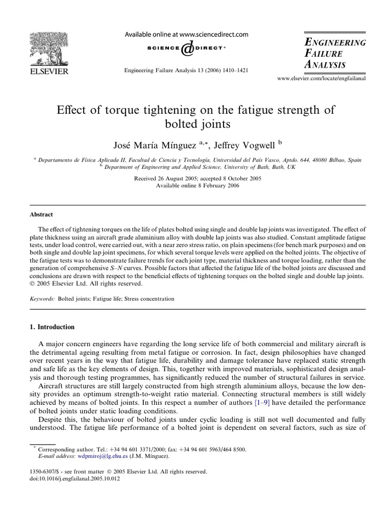 10 1016@j Engfailanal 2005 10 012 | PDF | Nut (Hardware) | Fatigue ...