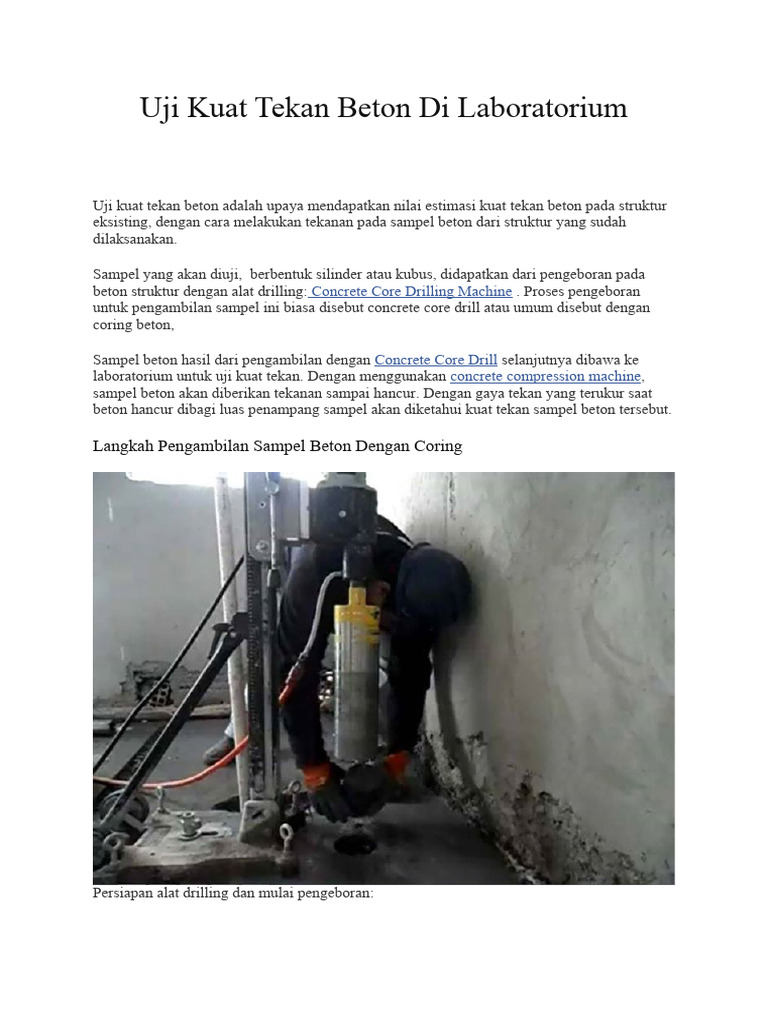 Uji Kuat Tekan Beton Di Laboratorium | PDF