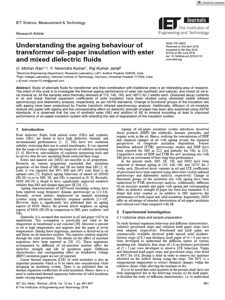 IET Science Measure Tech - 2018 - Rao - Understanding The Ageing ... IET Science Measure Tech - 2018 - Rao - Understanding The Ageing ...