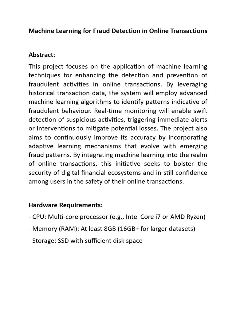 Machine Learning for Online Fraud Detection | PDF | Machine Learning ...