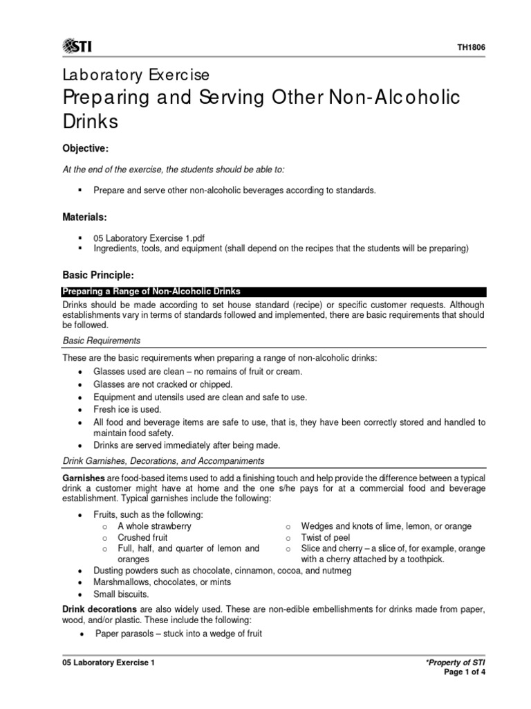 05 Laboratory Exercise 1 | Download Free PDF | Drink