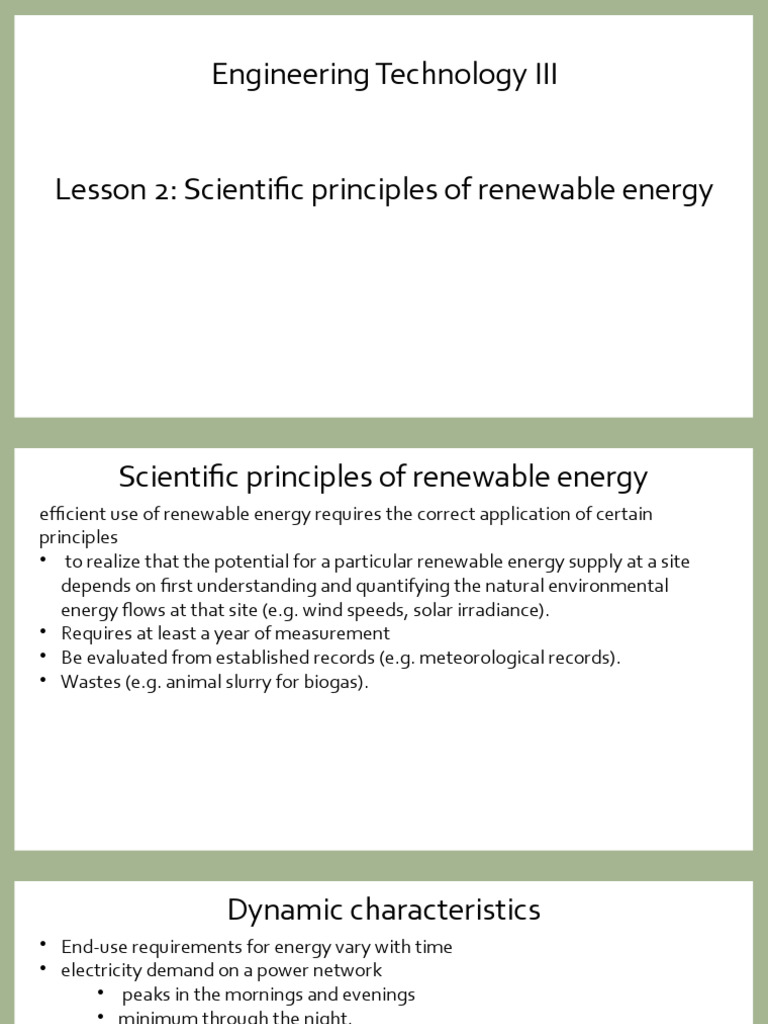 L2 - Sientific Principles of Renewable Energy | PDF | Renewable Energy ...