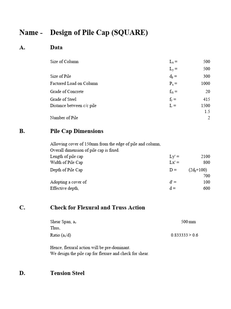 Pile and Pile Cap Design | PDF | Bending | Deep Foundation