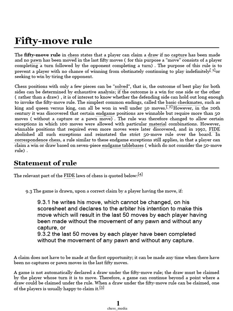 Fifty-Move Rule | PDF | Traditional Games | Board Games