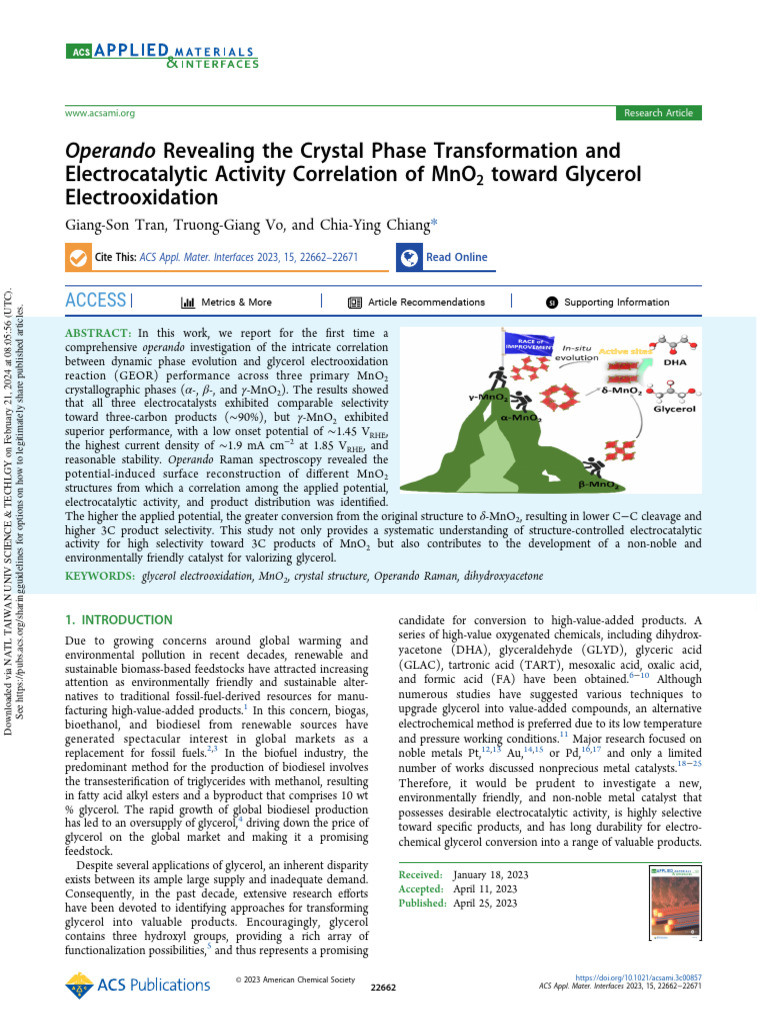 Tran Et Al 2023 Operando Revealing The Crystal Phase Transformation and ...