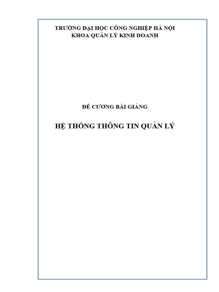 HTTTQL Chuong 1 | PDF