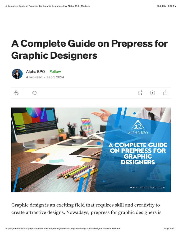 A Complete Guide On Prepress For Graphic Designers - by Alpha BPO - Medium | PDF | Graphic ...