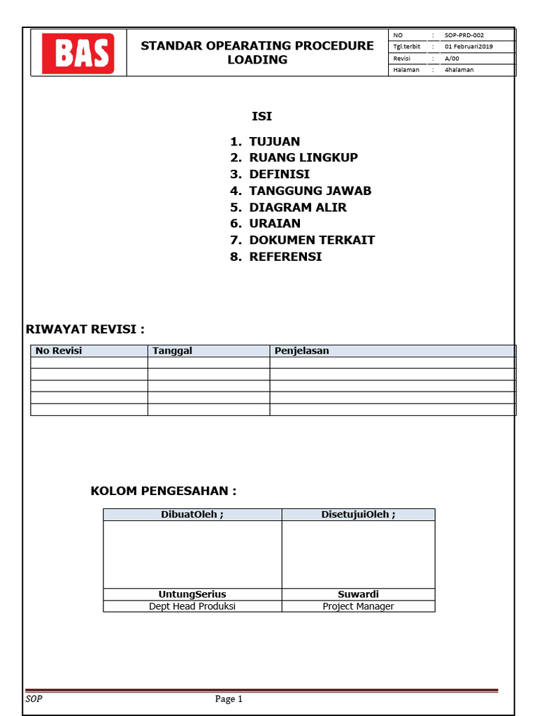 SOP-PRD-002 Loading | PDF