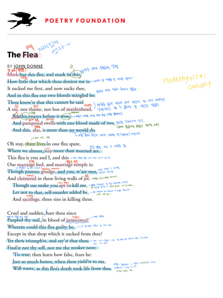 The Flea by John Donne - Poetry Foun-Dation | PDF