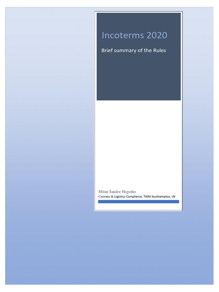 Incoterms 2020 | Download Free PDF | Supply Chain Management | Trade