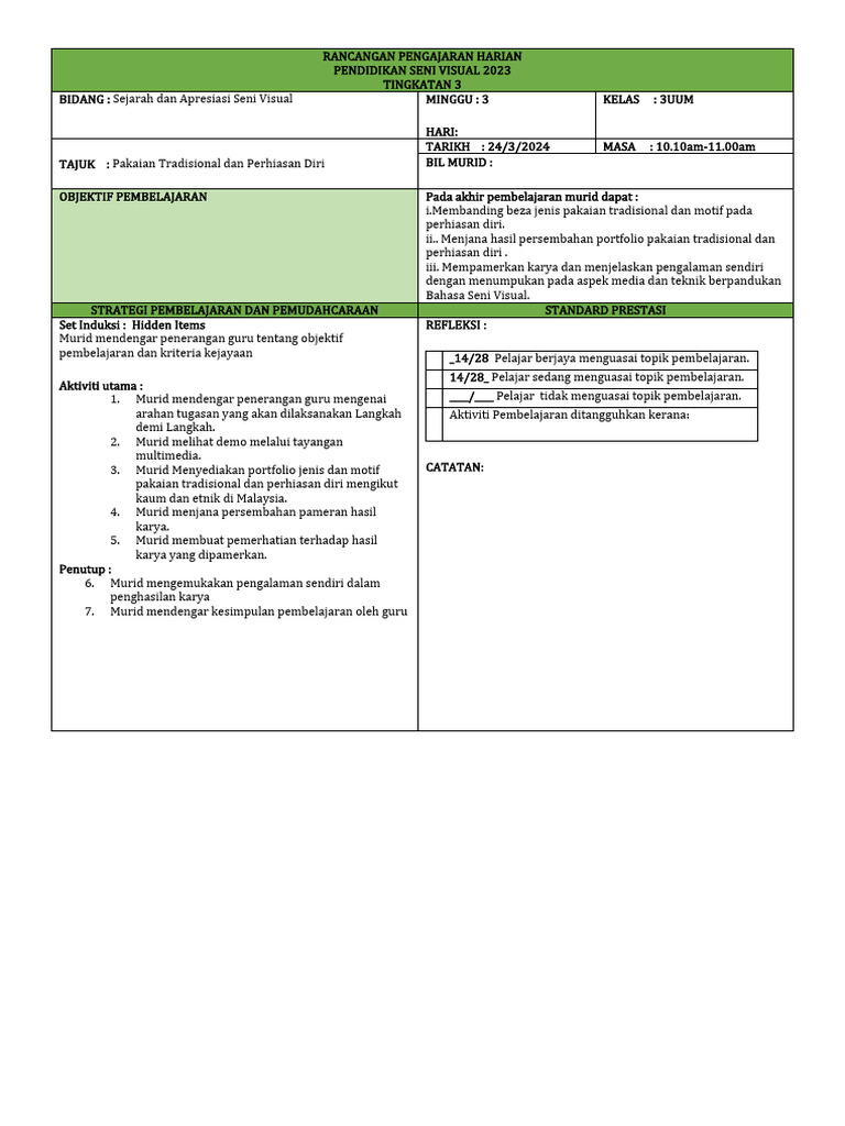 Contoh Lesson Plan Bahasa Inggeris Cefr 3 | PDF | Reading Comprehension ...