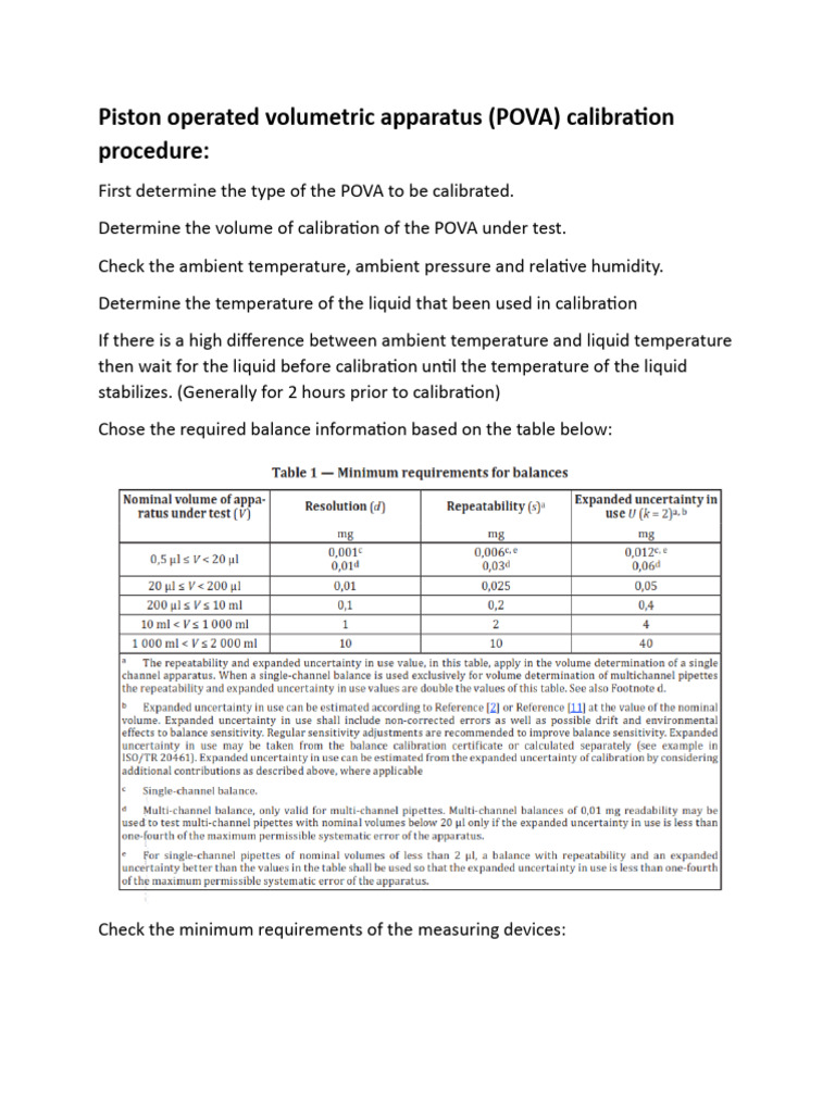 Piptte Calibration Procedure | PDF | Metrology | Physical Quantities