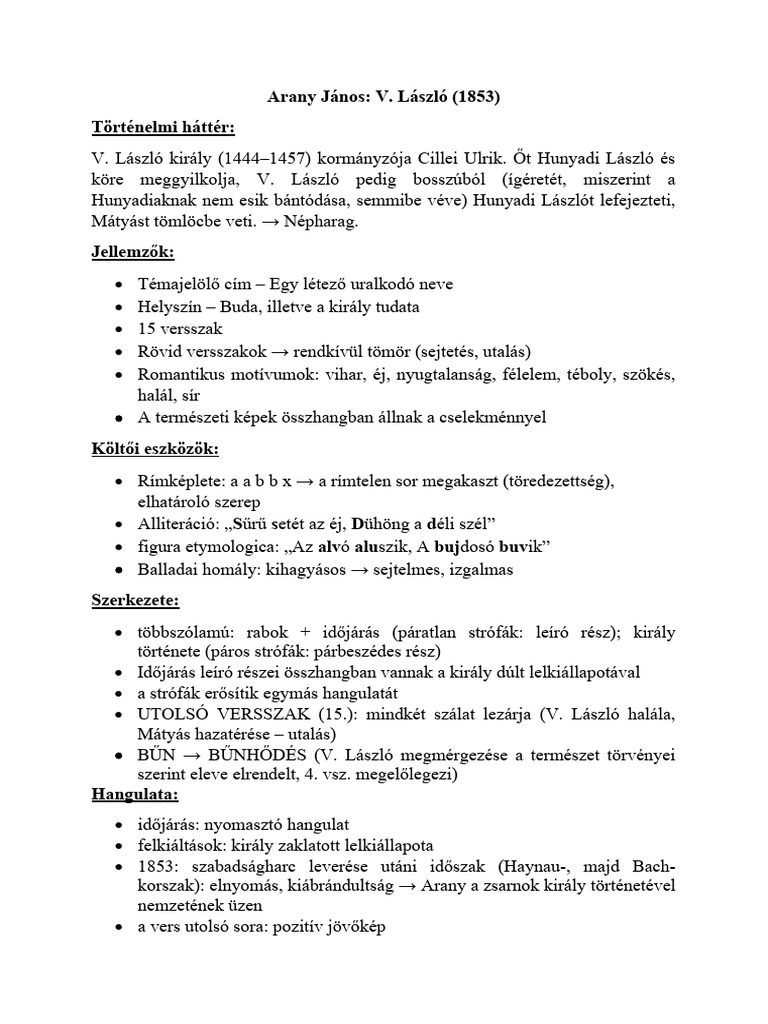 V Laszlo Vazlat | PDF