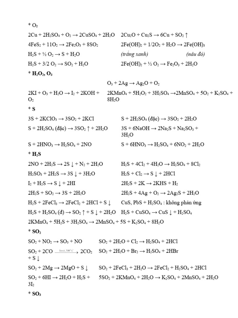 Chuoi Phan Ung Hoa Hoc 10 Chuong 6 Oxi Luu Huynh | PDF