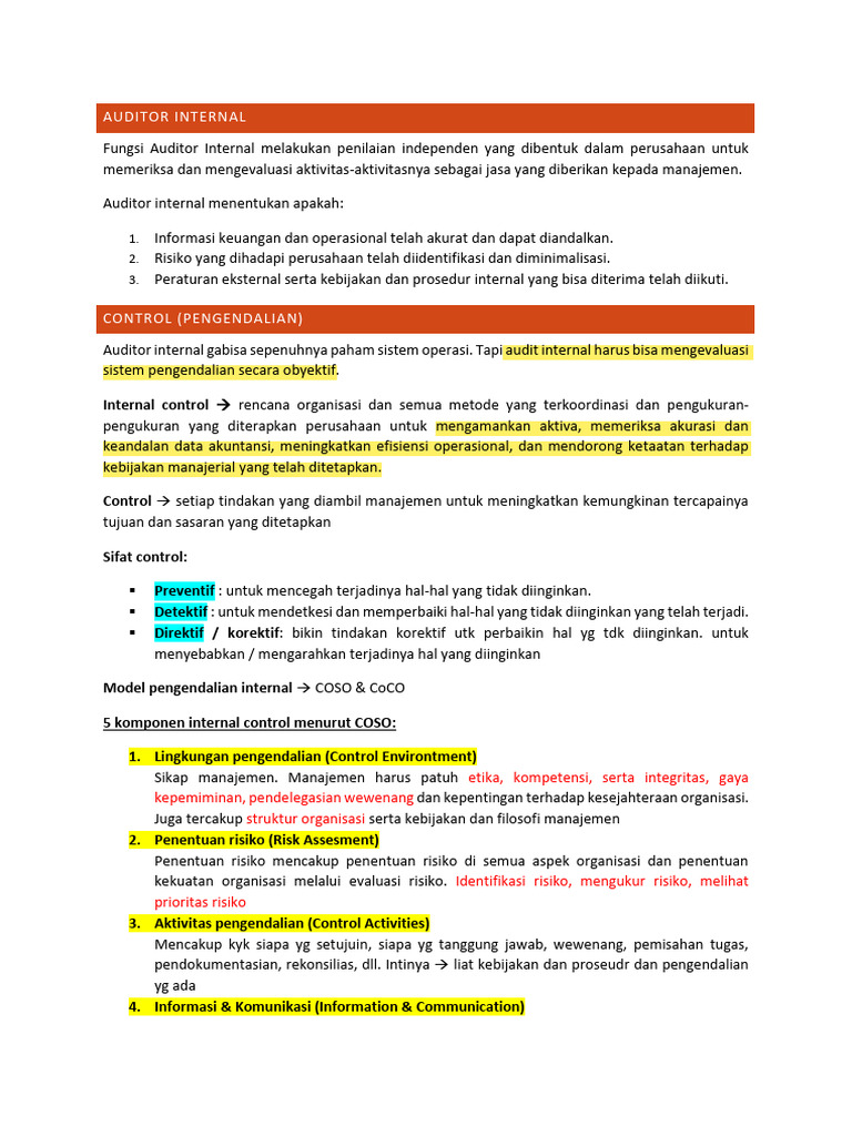 Summary UTS Audit Intern | PDF