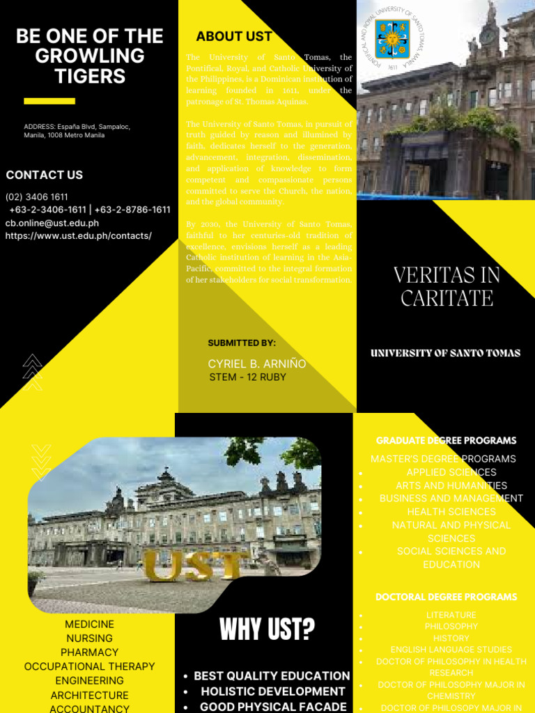 University of Santo Tomas BROCHURE | PDF | Science | Liberal Arts Education