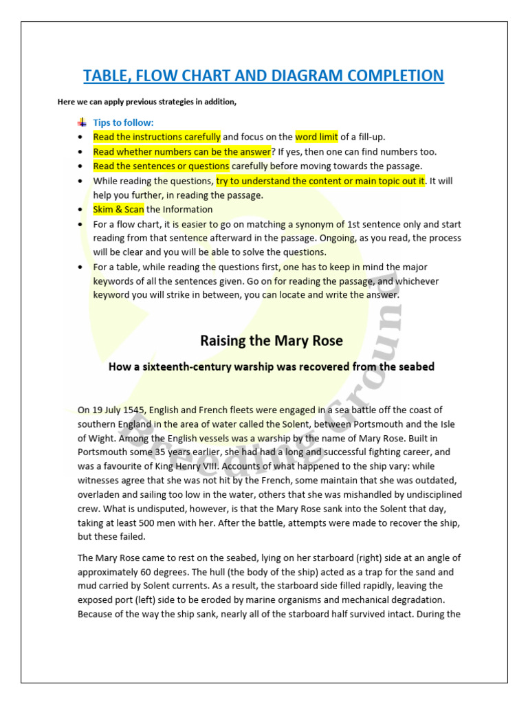 Table Flowchart and Diagram Completion | PDF | Multilingualism | Perception