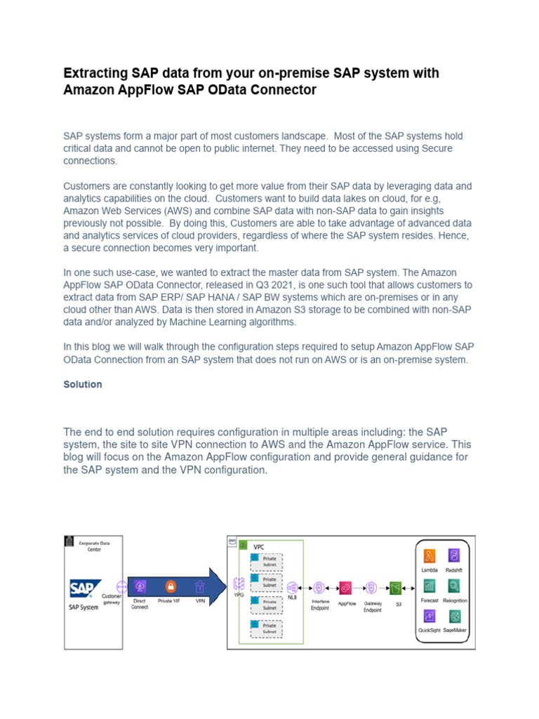 Extracting SAP Data From Your On-Premise SAP System With Amazon AppFlow SAP OData Connector ...