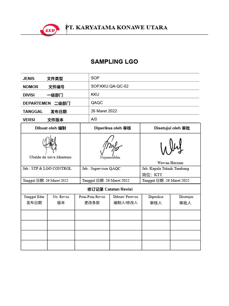 Sop - Kku.qa-Qc-02 - Sampling Lgo | PDF