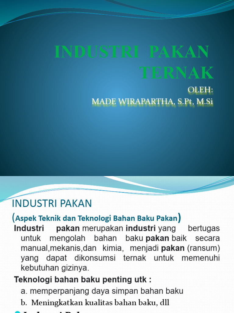 Kuliah Industri Pakan | PDF