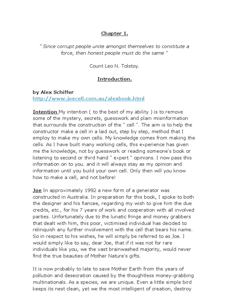 Alex Schiffer - Joe Cell - Experimenters Guide To The Joe Cell ...