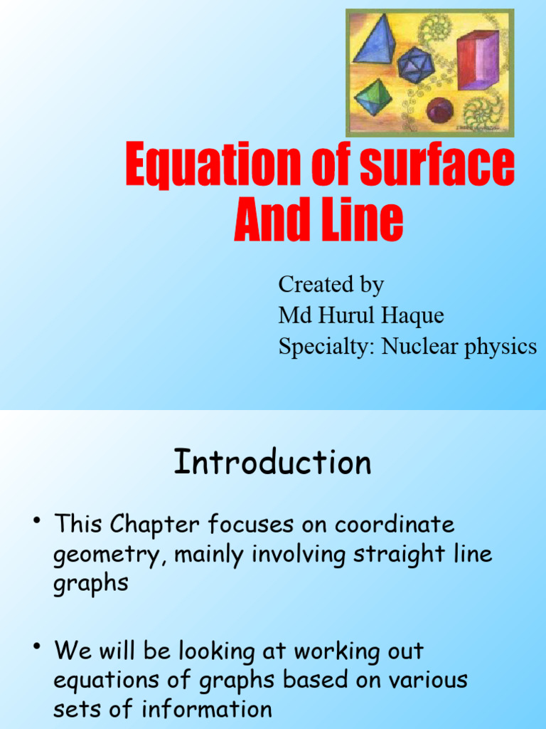 Equation of Surface and Line | Download Free PDF | Line (Geometry ...