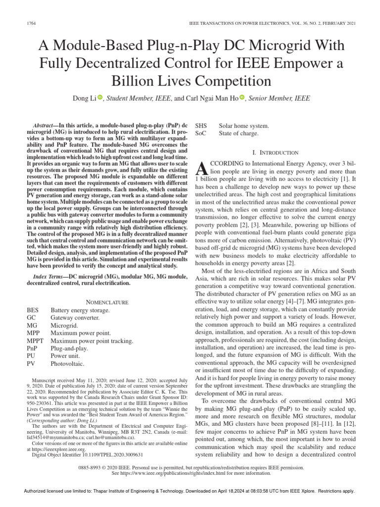 A Module-Based Plug-n-Play DC Microgrid With Fully Decentralized ...