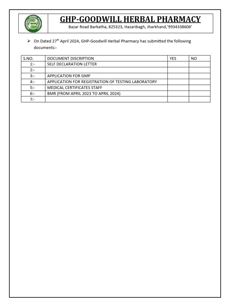 SUBBMISSION LETTER On Dated 27th April 2024 | PDF