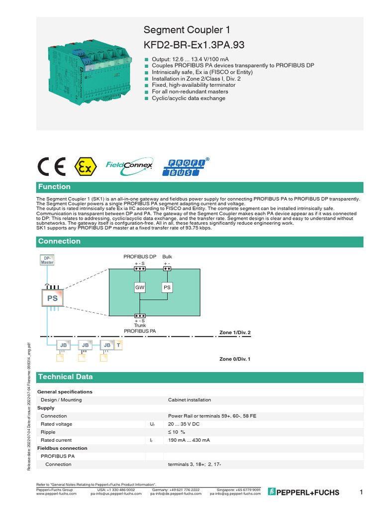 Segment Coupler 1 KFD2-BR-Ex1.3PA.93: Function | Download Free PDF ...
