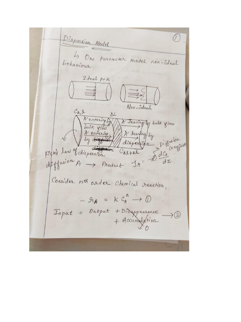 Dispersion Model and Tanks-In-Series Model | PDF
