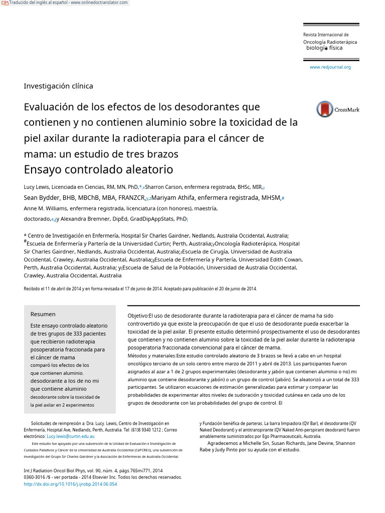 Lewis 2014 Español | PDF | Cáncer de mama | Terapia de radiación
