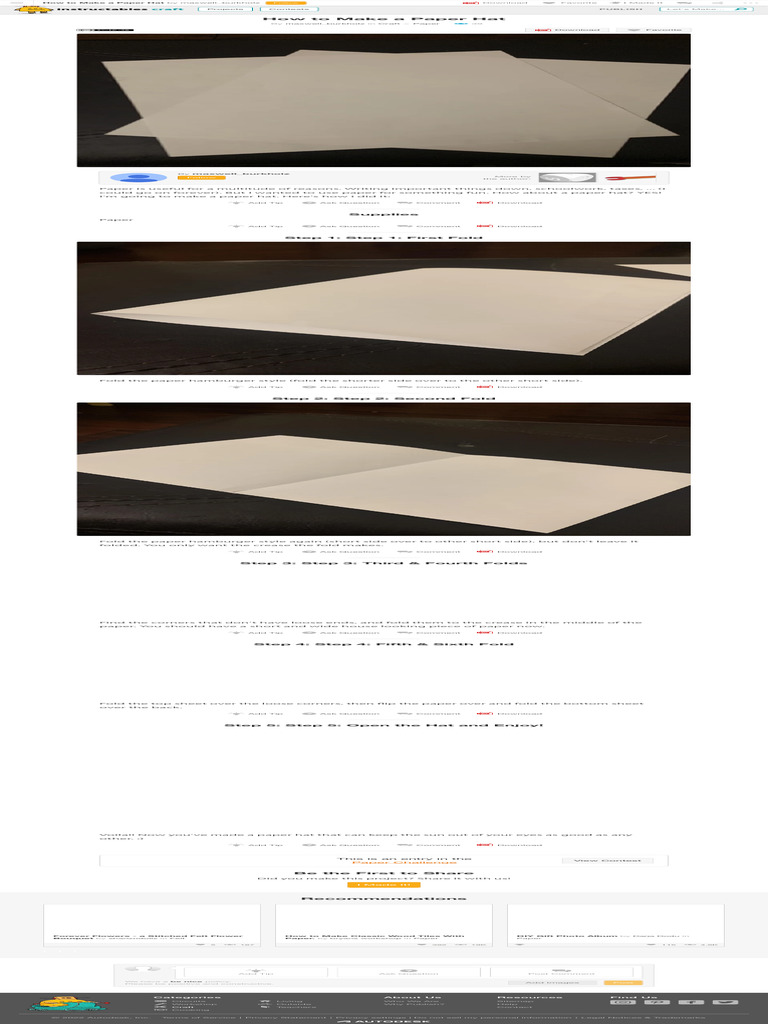 How To Make A Paper Hat 5 Steps - Instructables | PDF