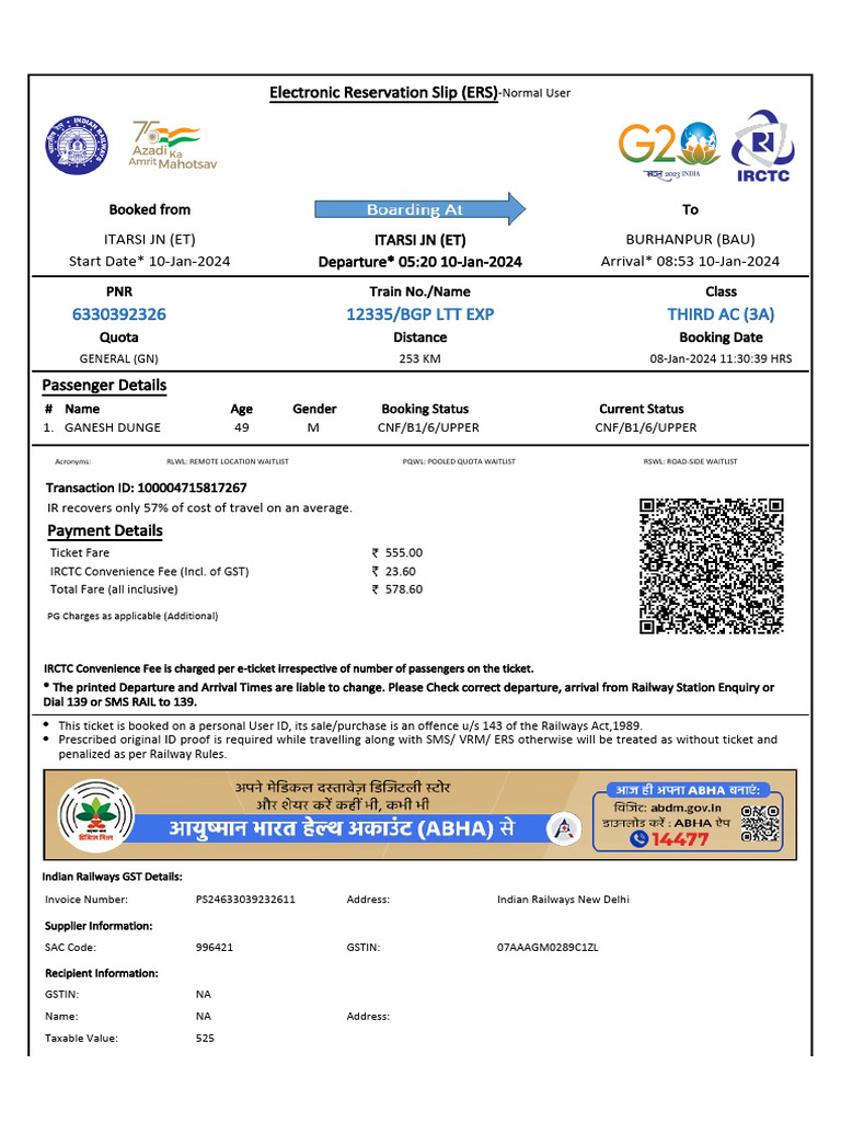 Ticket - 6330392326 Et-Bau | PDF | Identity Document