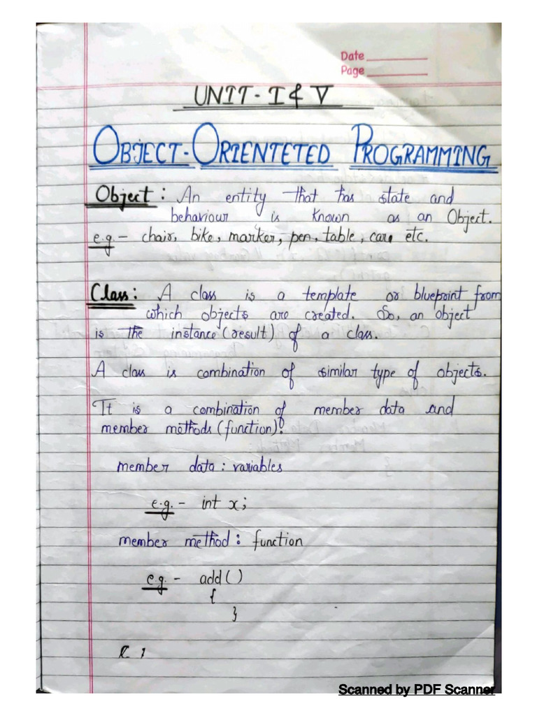 Oops Full Notes Pdf