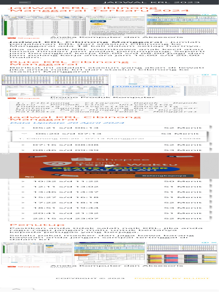 Jadwal KRL Cibinong Manggarai Terbaru 2024 Jadw | PDF