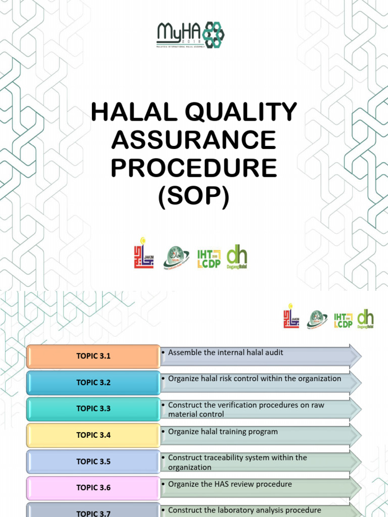 Chapter 3 Halal Quality Assurance Sop | PDF | Meat | Food Industry