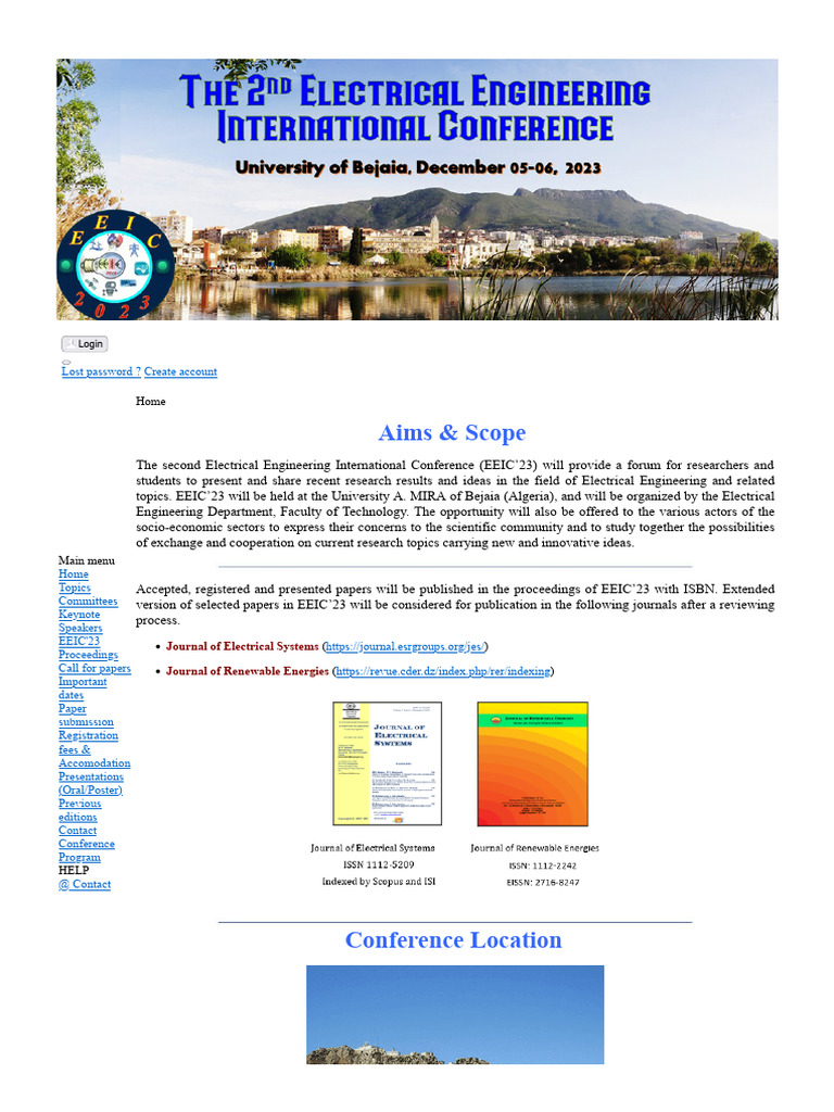 The 2nd Electrical Engineering International Conference EEIC'23 | PDF