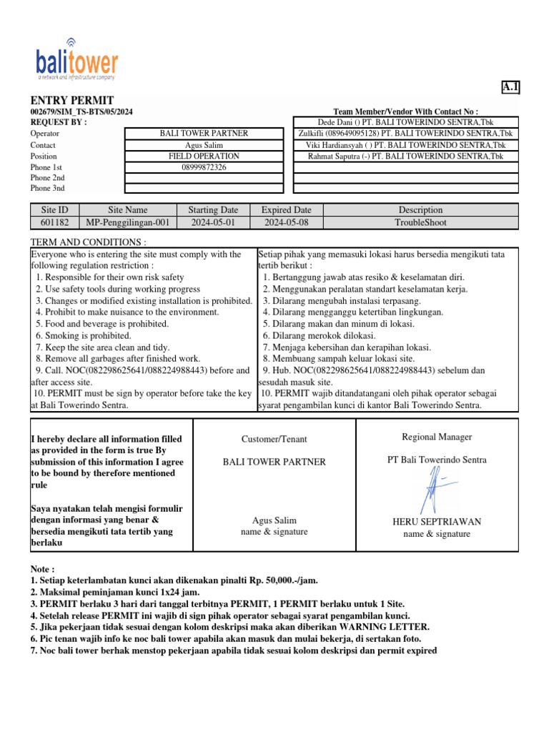 Site Entry Guidelines | PDF