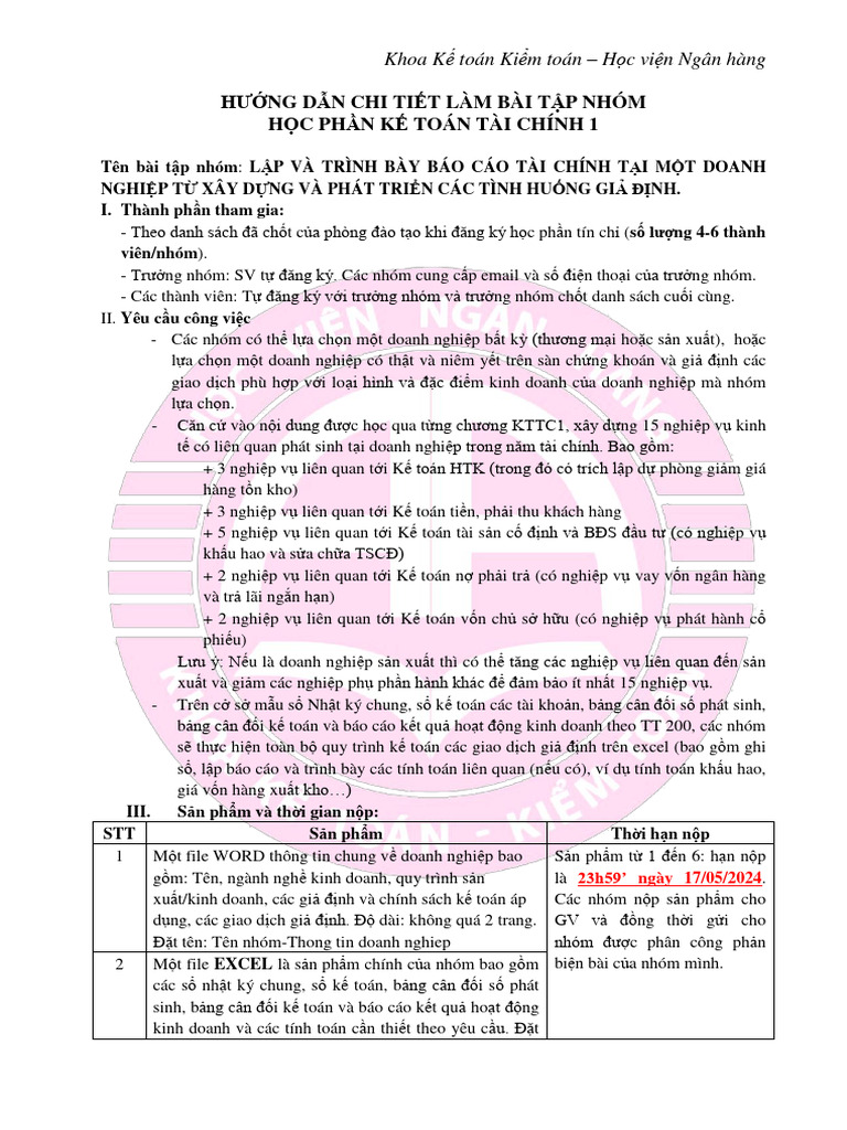Huong Dan BT Nhom KTTC1 (HKII 2023-2024) | PDF