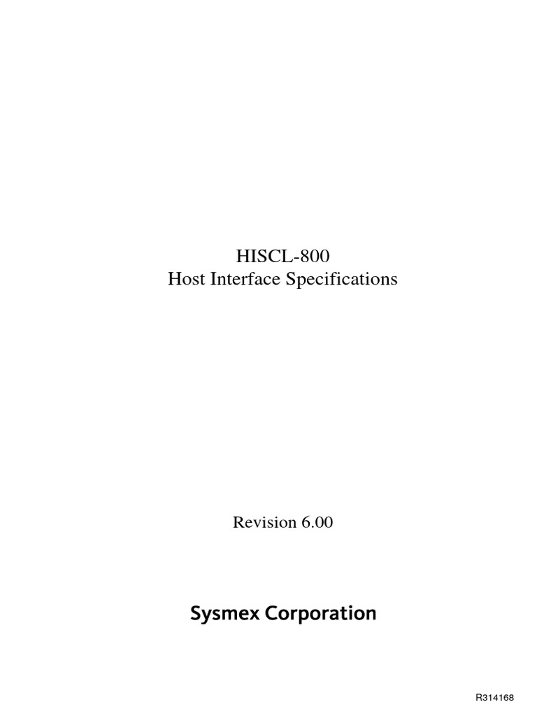 MD - HISCL-800 - Host Specifications - v6.00 | PDF | Telecommunications | Internet Protocol Suite