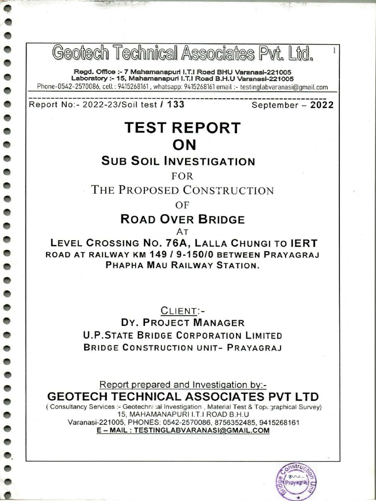 ROB 76 SPL Geo Tech Test Report | PDF