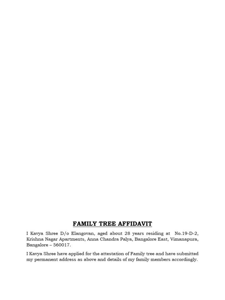 Family Tree Affidavit | PDF | Affidavit | Government