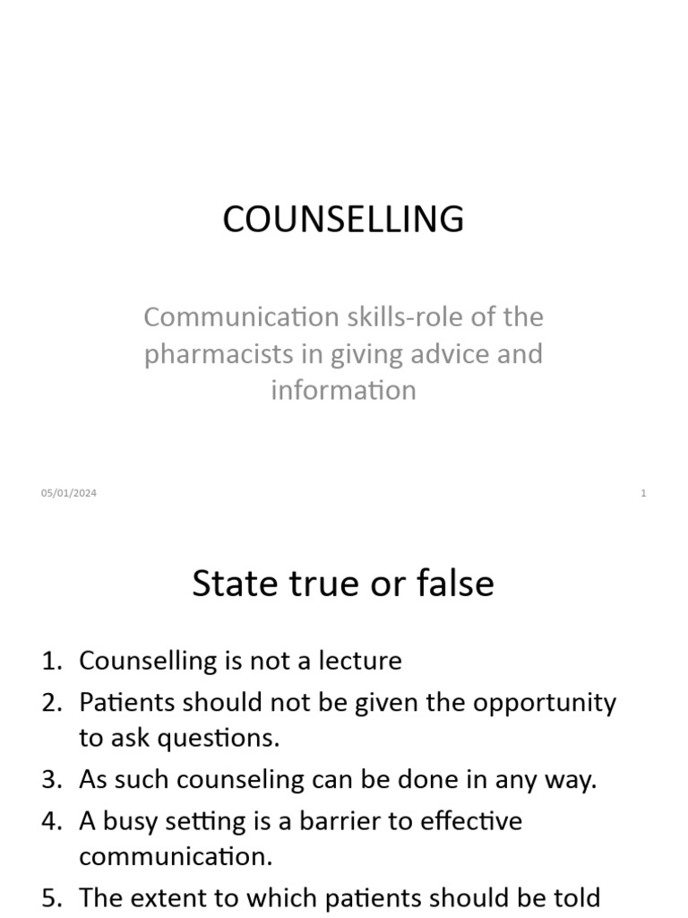 Counseling | PDF | Pharmacy | Adverse Effect
