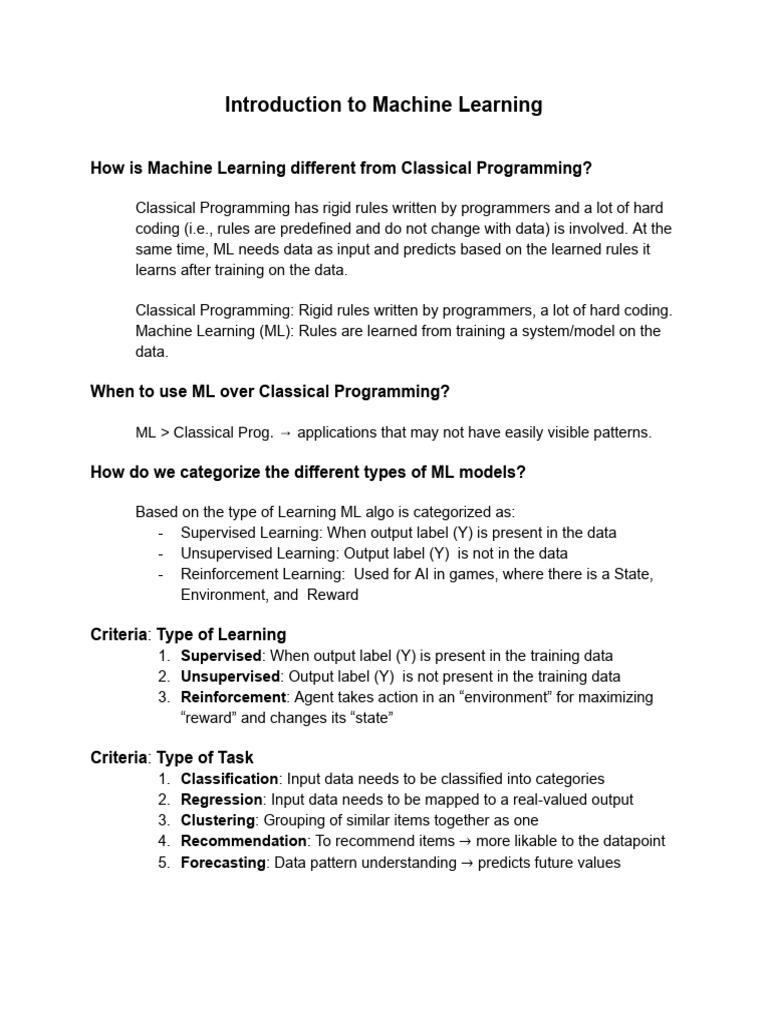 Intro To ML | PDF | Machine Learning | Forecasting