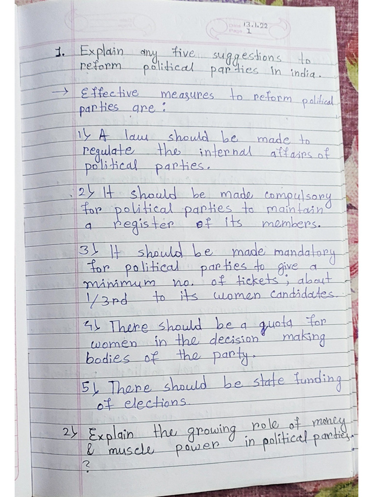Political Parties Exercise | PDF